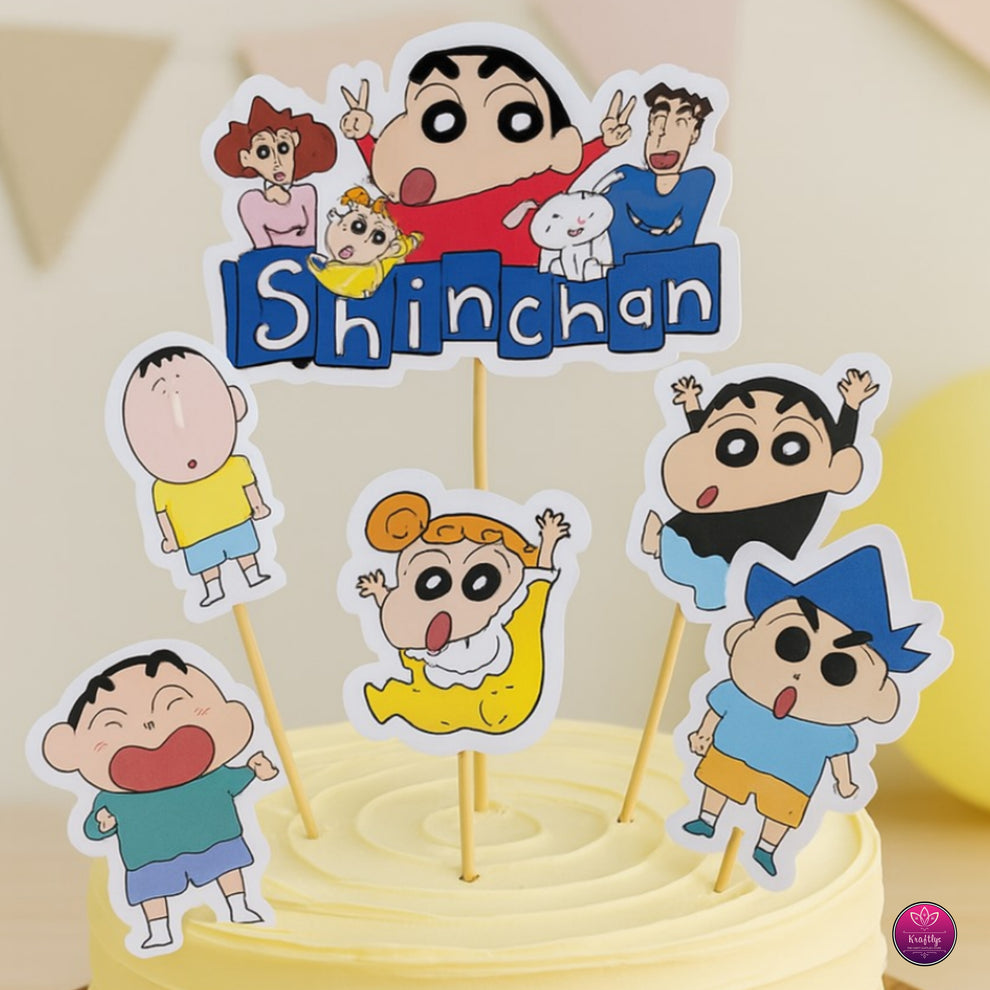 Shinchan Fun Cake Topper – Quirky & Cute Cartoon Party Decor – Kraftlys