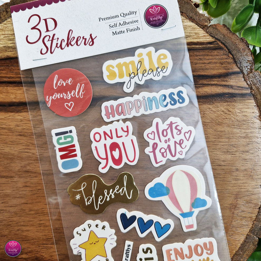 KRAFTLYS 3D Sticker – GOOD VIBES | Positive Vibes & Happiness-Themed ...